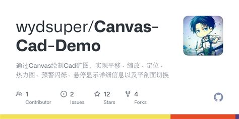 GitHub wydsuper Canvas Cad Demo 通过Canvas绘制Cad矿图实现平移缩放定位热力图预警闪烁悬停显示详细信息以及平剖面切换