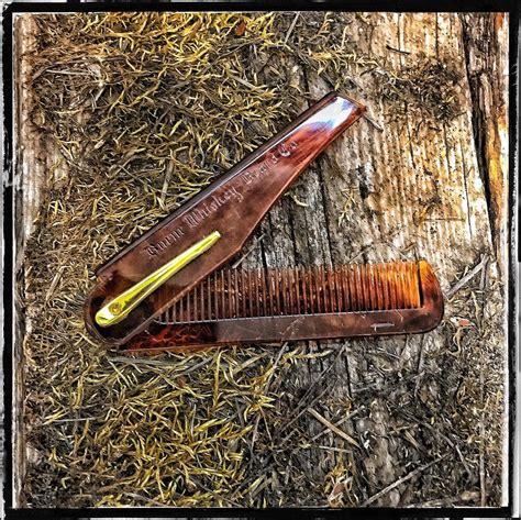 Plastic Tortoise Shell Flip Comb Burnt Whiskey Medium