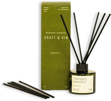 Craft Kin Reed Diffuser Set Mahogany Teakwood Reed Diffusers For Home Fragrance Diffuser