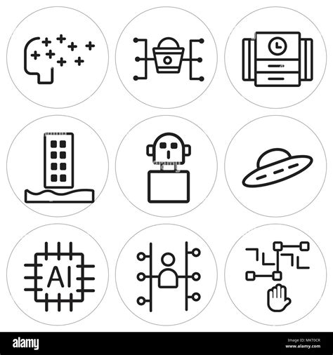 Set Of 9 Simple Editable Icons Such As Artificial Intelligence Users Cpu Ufo Spy Flood