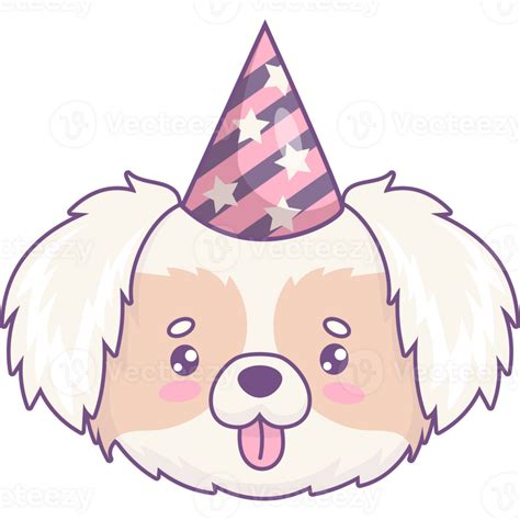 Portrait Mongrel In Birthday Cap 46894246 Png