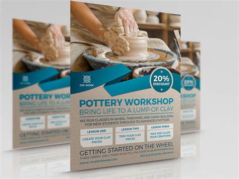 Pottery Workshop Flyer Template Print Templates Ft Art And Chinaware