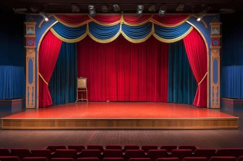 Premium Photo School Auditorium Stage With A Backdrop Of Vintage T