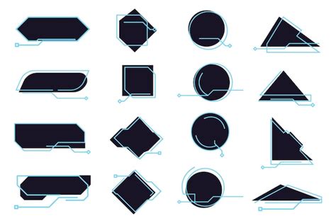 콜아웃 제목 배너입니다 미래형 콜아웃 템플릿 디지털 라인 텍스트 프레임 상자 및 콜아웃 랩 프리미엄 벡터