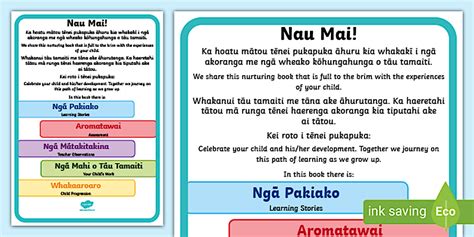 Ece Portfolio Whakataki Coversheet Te Reo Māori English