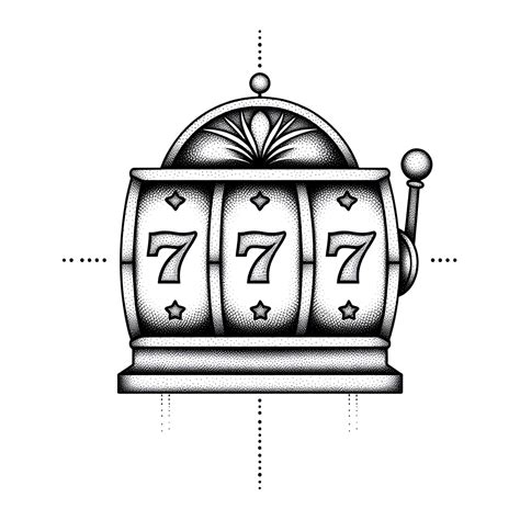 Tattoo Design Slot Machine With 777 Reels Jackpot Style Dotwork