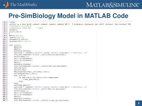 PPT SimBiology And MATLAB A Software Platform For Modeling Simulation And Analysis Of