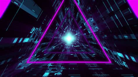 Shiny Sci Fi Digital Triangle Tunnel Background Loop 20900528 Stock