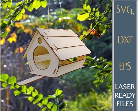 Laser Cut Bird House Svg File Bird House Vector Laser Template Etsy