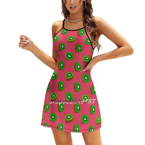 Kiwifruit Evening Party Dresses Midi Sexy Dress Female Sweet One Piece