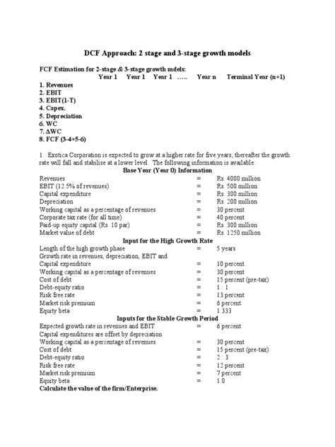 Dcf 2and3 Stage Grwoth Model Pdf Cost Of Capital Debt