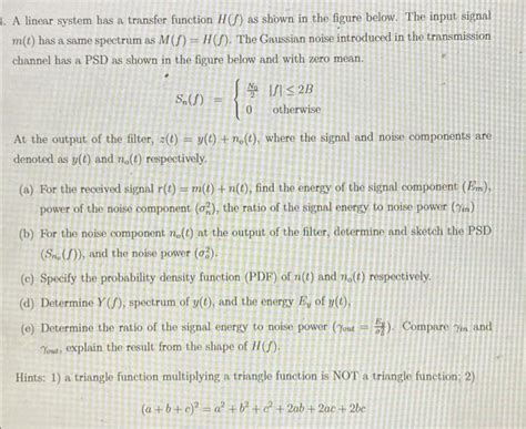 Solved A Linear System Has A Transfer Function H S As Shown Chegg