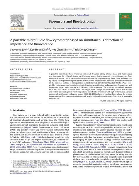 Pdf A Portable Microfluidic Flow Cytometer Based On Simultaneous