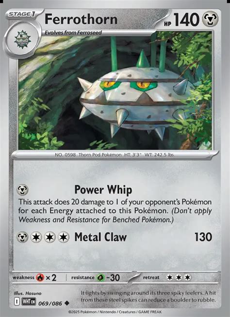 Pgs Graded Ferrothorn 069 White Flare Pokéfolio