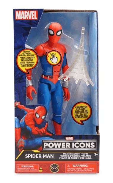 Disney Parksmarvel Spider Man Talking Action Figure Power Icons New