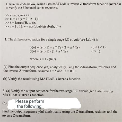 Run The Code Below Which Uses MATLAB S Inverse Chegg