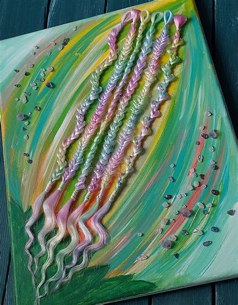 Unicorn Pastel 6se Braids Synthetic Rainbow Braids Holographic Kawaii Braids Siberiandreads｜髮夾