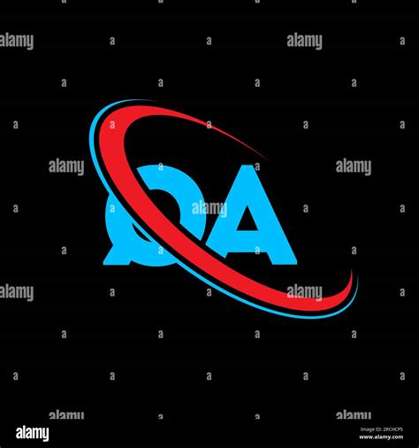 Qa Q A Letter Logo Design Initial Letter Qa Linked Circle Uppercase Monogram Logo Red And Blue