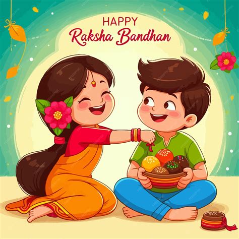 Premium Vector Indian Brother And Sister Festival Happy Raksha