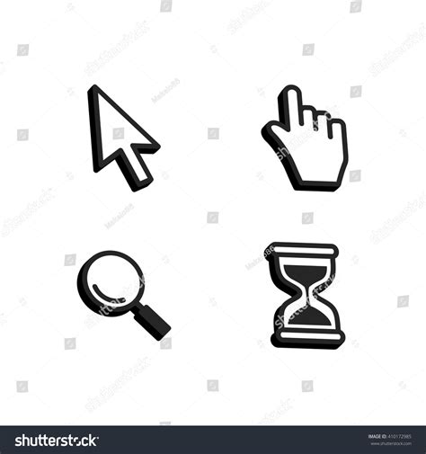 Vector Cursors Hourglass Pointer Icon Set Stock Vector Royalty Free