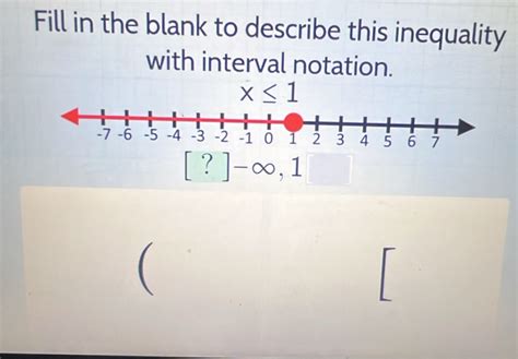 Solved Fill In The Blank To Describe This Inequality With Interval