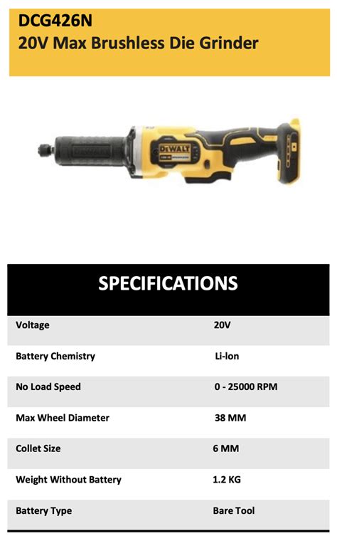 Dewalt DCG426N 20V Max Brushless Die Grinder (Bare Unit) | Dk Tools ...