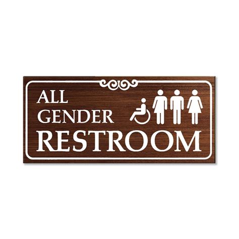 Elegant All Gender Restroom Cr Sign Acrylic Door Room Signage For