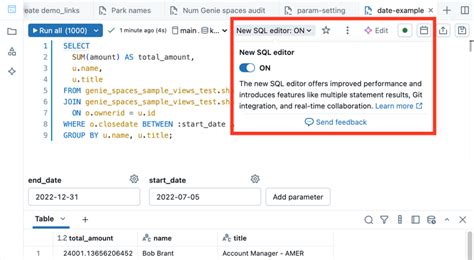 Write Queries And Explore Data In The New Sql Editor Azure Databricks