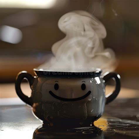Smiley Face Boiling Water In A Pot Stock Illustration Illustration Of
