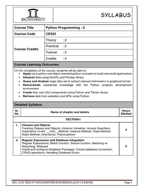 1 Ce523 Python Programming Ii Ce Sem5 Batch2019 2023 Pdf