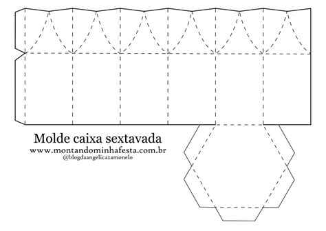 Molde Caixa Sextavada Png