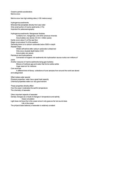 Oceanography Notes Oceanic Particle Accelerators Marine Snow Marine