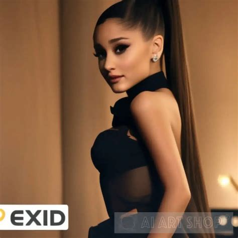 Realistic Ariana Grande In Black Dress