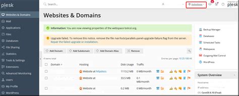 Manage Multiple Subscriptions In Plesk Diadem Technologies Support Knowledgebase