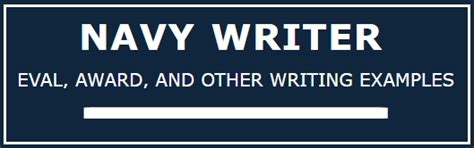 Navy Eval Award And Other Navy Writing Examples