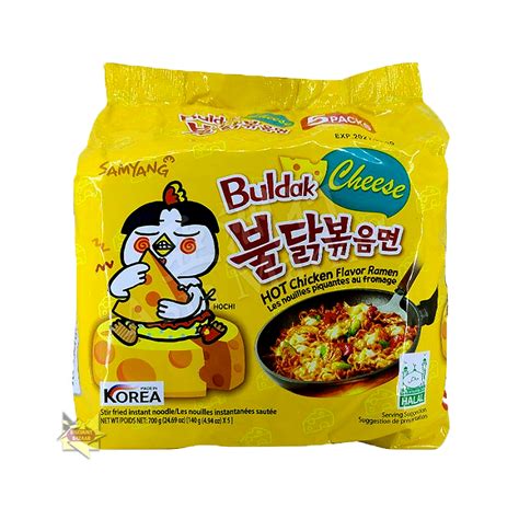 Korean Buldak Cheese Hot Chicken Flavor Noodles 5 In 1 Pack 700gm