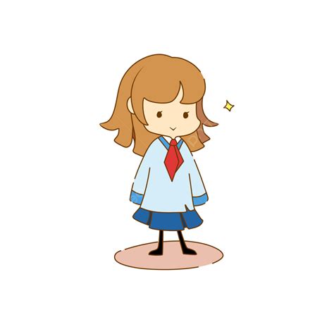 Cartoon Red Scarf Student Youth Campus Hand Painted Elements Cartoon