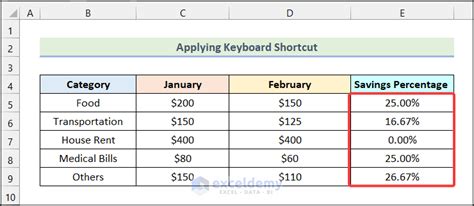 How To Calculate Savings Percentage In Excel Easy Ways