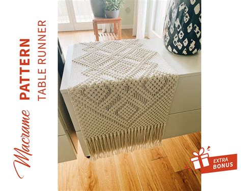 Table Runner Pattern Macrame Tutorial Lamoli Diy Macrame Boho
