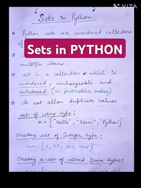 Sets In Python Python Cbse12 Pythontutorial Pythonforbeginners Cbseboard Cbseboard12 Bca
