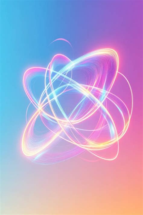 Abstract Light Trails Creating A Dynamic Swirling Pattern On Gradient Background Stock