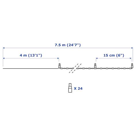 Ledljus Led String Light With 24 Lights Outdoor Black Ikea