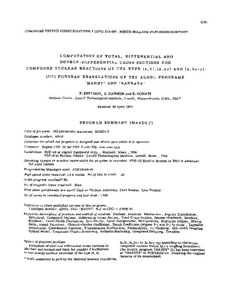 Pdf Computation Of Total Differential And Double Differential Cross