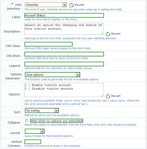 Form Display Properties