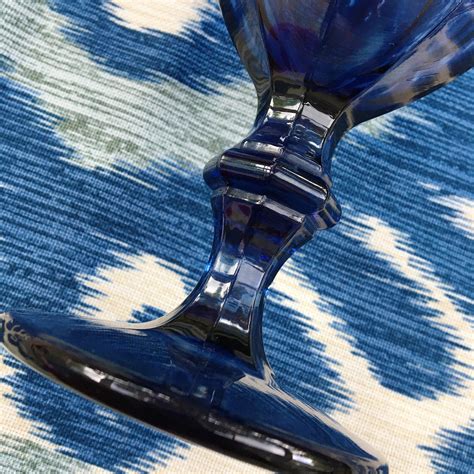 Vintage Blue Libbey Dura Tuff Goblets Set Of Four Vintage Blue Libbey