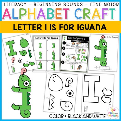 Letter I Craft Iguana Fun With Mama Shop