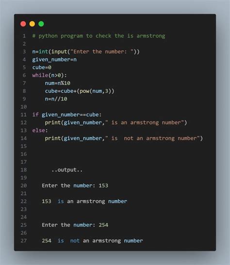 Introducing My Python Script For Armstrong Numbers Otte Mamatha