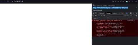 Após A última Aula Minha Tela Está Ficando Em Branco E Emitindo O Seguinte Erro No Navegador