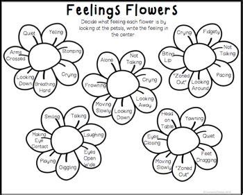 Feeling Emotions Flower Worksheets A Spring Activity Feelings