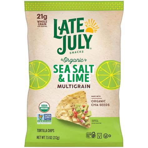 Late July Snacks Organic Mff30 Multigrain Tortilla Chips Sea Salt And